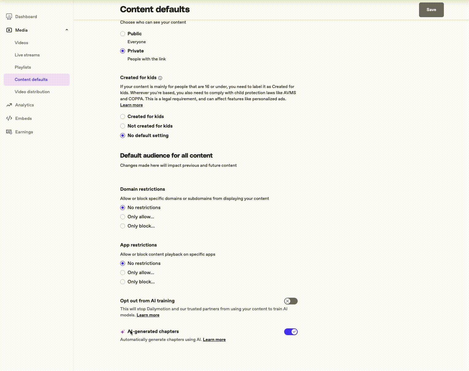 Generate and manage chapters with AI – Dailymotion Help Center